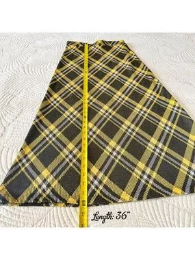 Olivia Blu | Skirts | Retro 9s Grunge Yellow Tartan Plaid Aline Maxi ...